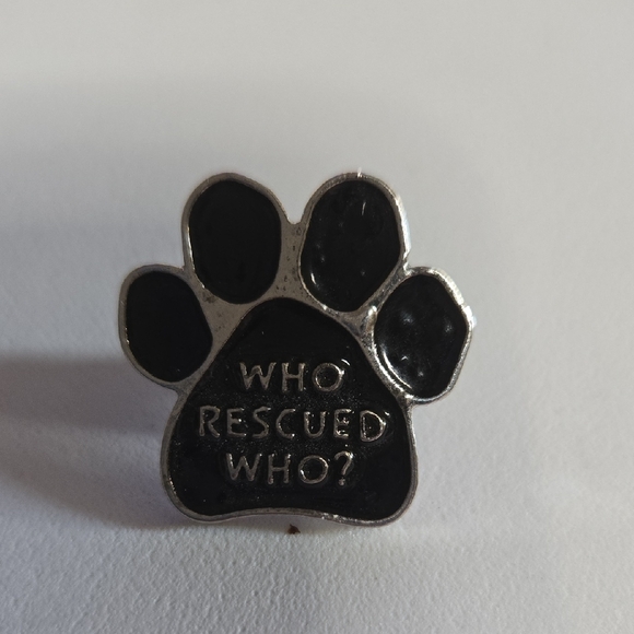 None | Jewelry | Black Paw Print Brooch With Silver Accents | Poshmark